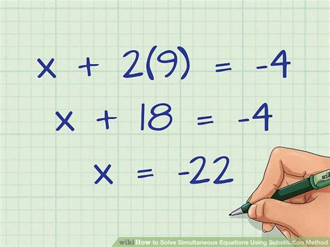 how to solve simultaneous equations using substitution method