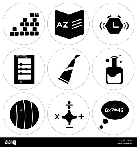 Set Of 9 Simple Editable Icons Such As Speech Bubble Maths Soccer
