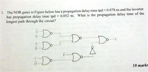 The Nor Gates In Figure Below Has A Propagation Delay Time Tpd Ns And The Inverter Has