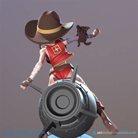 Artstation Megumin And Chomusuke Explosion Nuke Rider Dinamuuu 3d Superhéroes