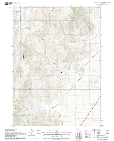 2025 Forest Service Topo Map Of Champagne Creek Idaho Mytopo Map Store