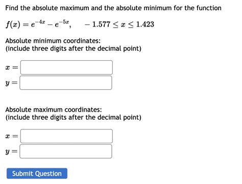 Solved Find The Absolute Maximum And The Absolute Minimum