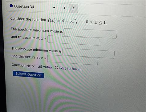 Solved Consider The Function F X 5−5x2 −3≤x≤1 The Absolute