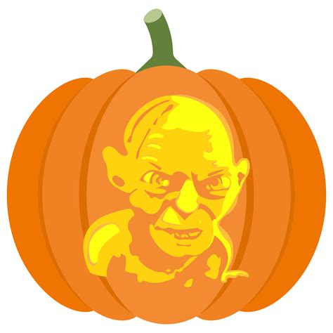 Gollum From Lord Of The Ring Pumpkin Stencil Free Printable Papercraft Templates