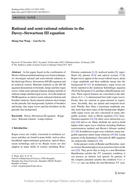 Rational And Semi Rational Solutions To The Daveystewartson Iii Equation