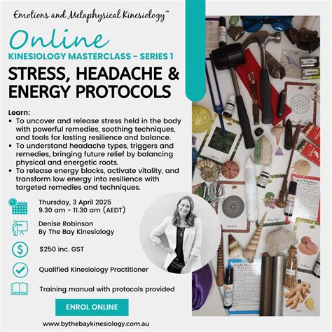 Online Kinesiology Masterclass Stress Headache And Energy Protocols