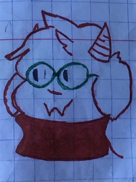 A Simple Drawing Of Hatless Ralsei Rdeltarune