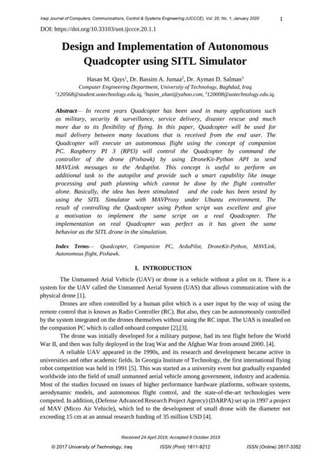 Pdf Design And Implementation Of Autonomous Quadcopter Using Dokumentips