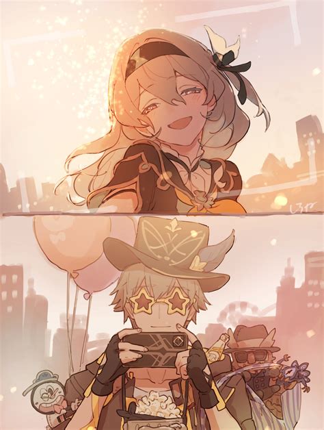 Trailblazer Firefly Caelus And Clockie Honkai And 1 More Drawn By