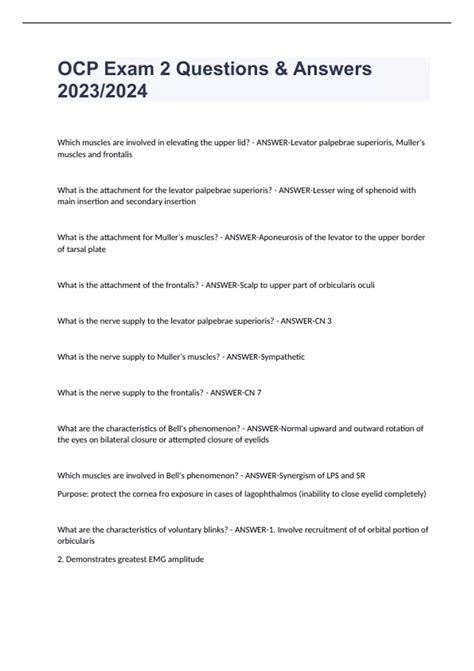 ocp exam 2 questions and answers 2023 2024 ocp stuvia us