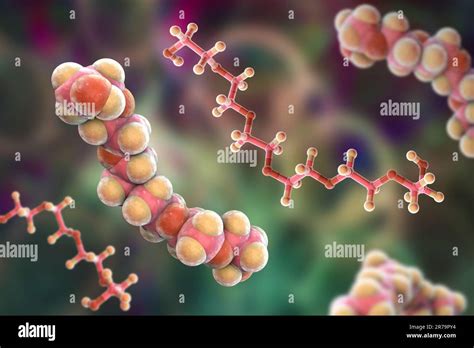 Polyethylene Glycol Peg Hexaethylene Glycol Molecule 3d