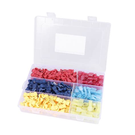 240 Pcs Terminal Crimp Assorted Crimp Terminals Wiring Terminal Wire T Shape Terminal Connector