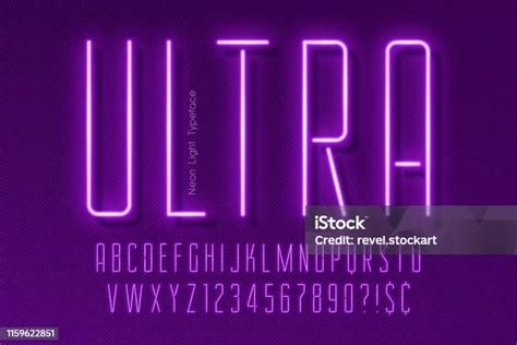 네온 빛 3d 알파벳 여분의 빛나는 글꼴 네온에 대한 스톡 벡터 아트 및 기타 이미지 네온 두꺼운 컴퓨터 글자 Istock