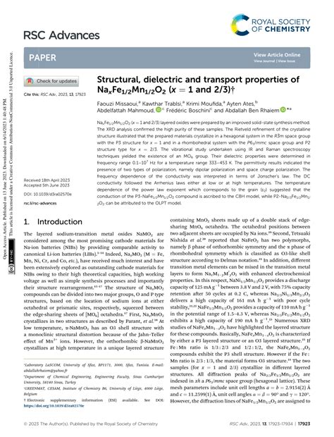 Pdf Structural Dielectric And Transport Properties Of Naxfe1 2mn1 2o2 X 1 And 2 3