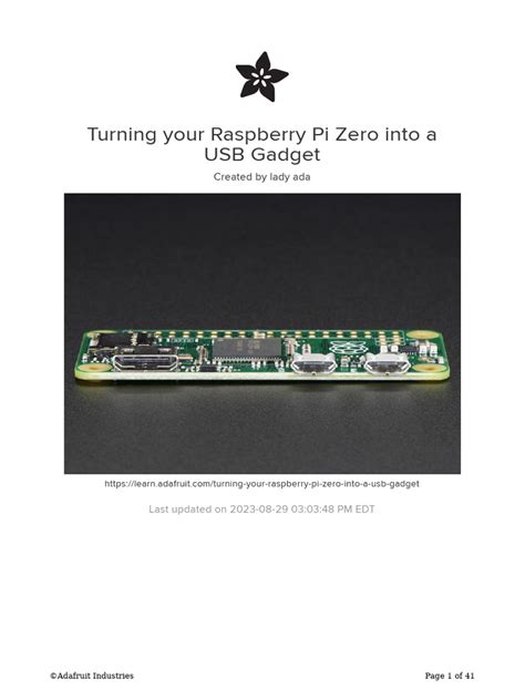 Turning Your Raspberry Pi Zero Into A Usb Gadget Pdf Raspberry Pi