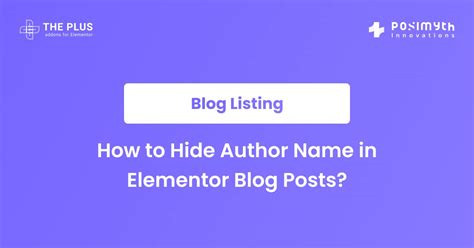 How To Hide Author Name In Elementor Blog Posts The Plus Addons For