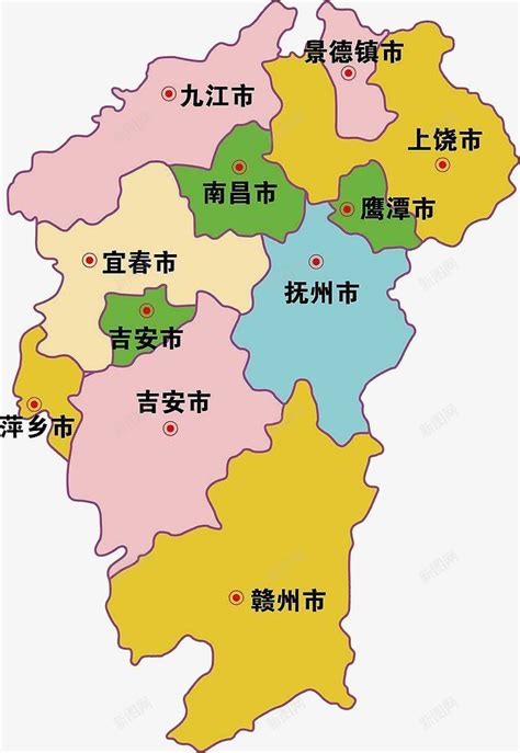江西省各市划分png图片免费下载 素材7snvawepw 新图网