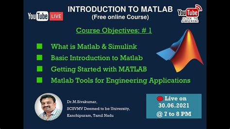 LIVE DAY MATLAB Basics For Engineers Introduction To MATLAB FREE COURSE YouTube
