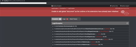 [pimcorex] error opening profiler · issue 9051 · pimcore pimcore · github