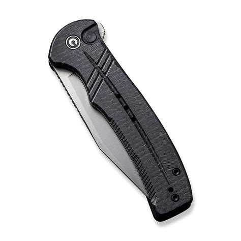 Civivi C20038d 7 Cogent Folding Knife Black Micarta Button Lock