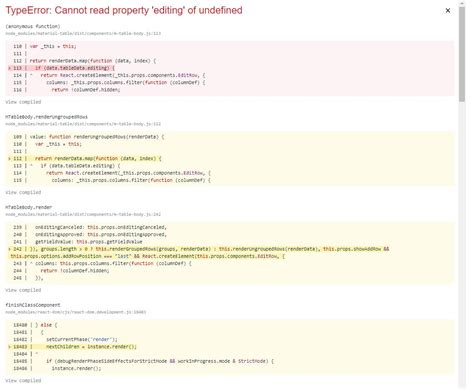 Error While Inline Editing In Material Table Reactjs Stack Overflow