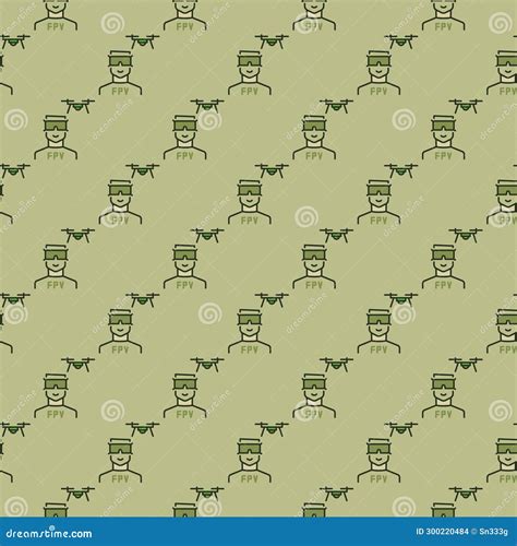 Man With Fpv Drone Vector Concept Modern Seamless Pattern Stock Vector Illustration Of