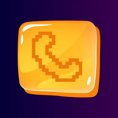 Handset Glossy Ui Button With Pixelated Icon Vector Art At Vecteezy