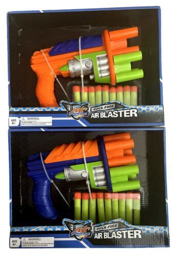 2 Pack Air Force Quick Fire Air Blaster Toy Soft Dart Gun With Darts 2