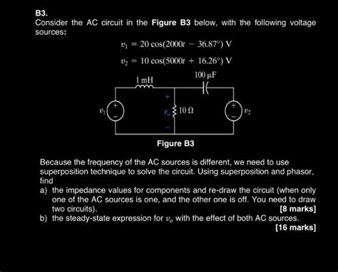 Solved B3 Consider The Ac Circuit In The Figure B3 Bel
