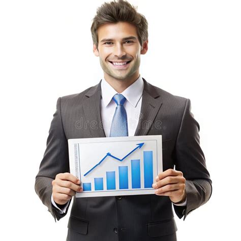 Man With Chart Business Diagram Web Sign Stock Illustration Illustration Of Indicators