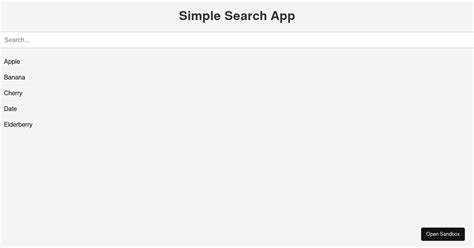 Reactsearch Codesandbox