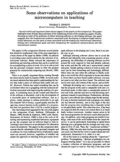 Pdf Some Observations On Applications Of Microcomputers In Teaching