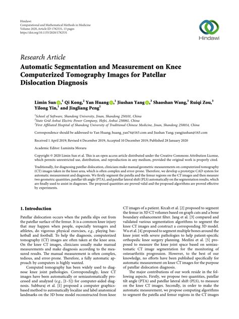 Pdf Automatic Segmentation And Measurement On Knee Computerized