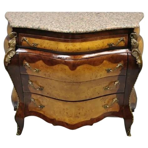 Antique French Louis Xv Style Marble Top Commode Chest Of Drawers