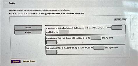 SOLVED Texts Part A Identify The Solute And The Solvent In Each