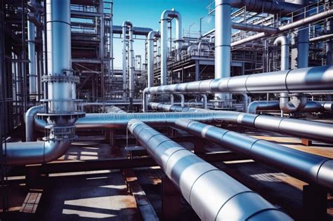 oil and gas processing plant with pipeline fittings created by