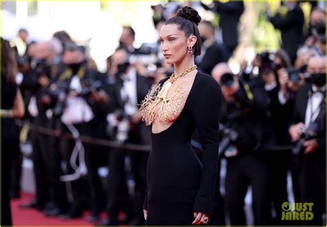 Bella Hadid Stuns With Incredible Gold Dipped Lungs Look At Cannes Film