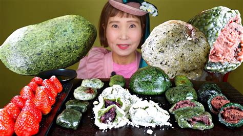 🌿4월 쑥 주간🌿 떡시리즈 쑥찹쌀떡 모음 먹방 年糕吃播モッパンasmr Korea Vegetarian Traditional Tteok Mukbang Youtube