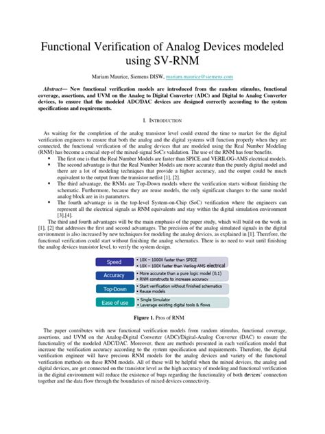 Functional Verification Of Analog Devices Modeled Using Sv Rnm Pdf