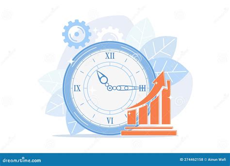 Productivity Increase On The Cogwheels Blueprint Stock Illustration 54508501