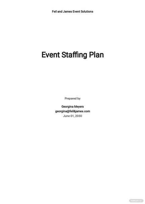 Event Staffing Template