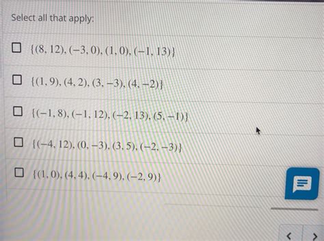 Solved Question Each Answer Choice Below Represents A Chegg Com