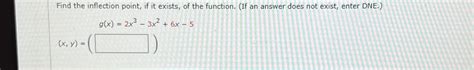 Solved Find The Inflection Point If It Exists Of The Chegg