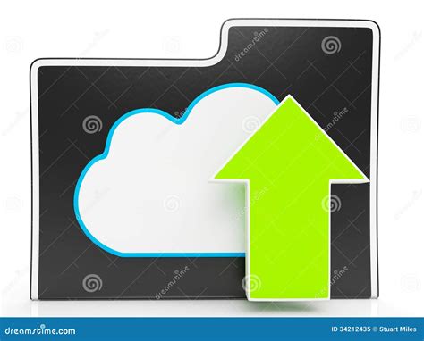 Upload Arrow And Cloud File Shows Uploading Stock Illustration Illustration Of Transfer