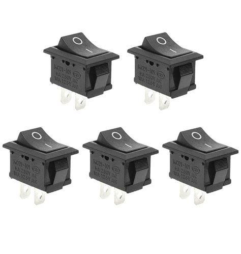 Qteatak 온오프 보트 로커 스위치 5피스 2핀 2 포지션 스냅 12v 110v 250v 114306 티몬