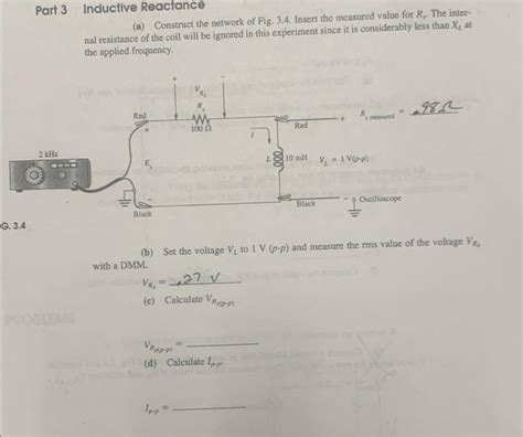 Solved Part 3 Inductive Reactance A Construct The Network
