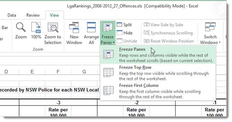 how to freeze and unfreeze rows and columns in excel
