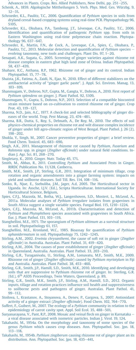 Table 8 Pythium Soft Rot Of Ginger Detection And