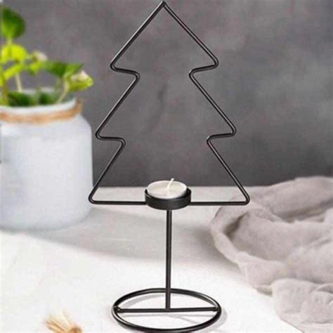 خرید و قیمت جا شمعی فلزی طرح‌ کاج از غرفه فروشگاه ماه جمیل