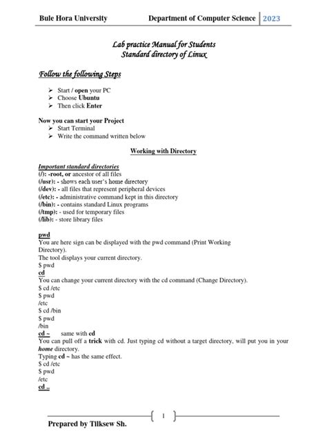Linux Lab Practice Manual Pdf Computer File Data Management